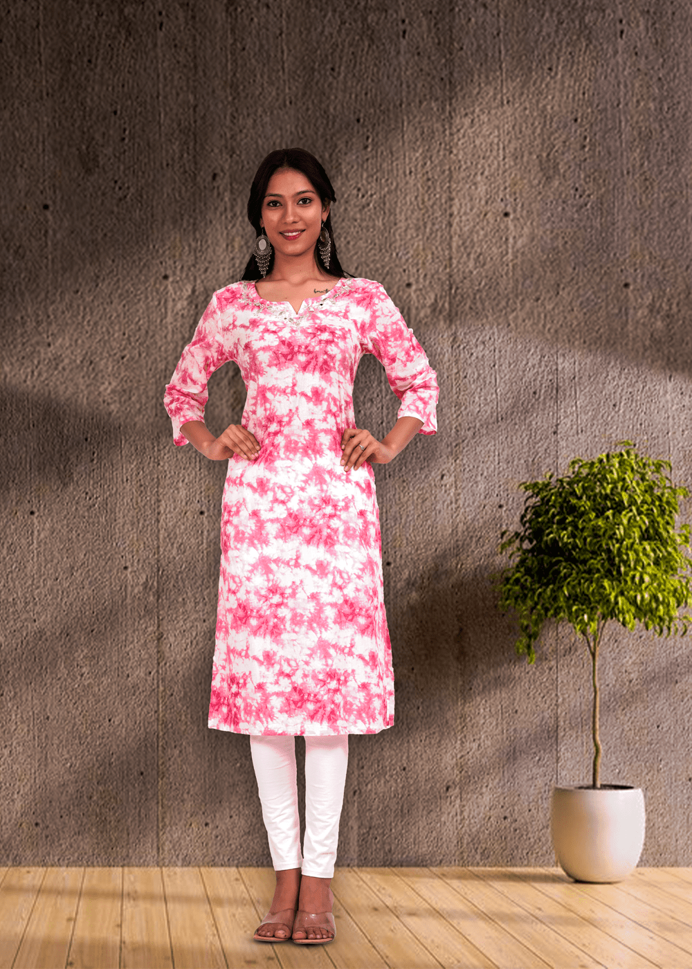 Tie and Dry Cotton Kurta with Gotta Patti Work kurta - Vasanam Fashion ...